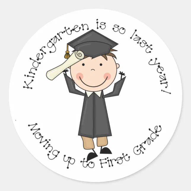 Kindergarten Is So Last Year Sticker (Boy) | Zazzle