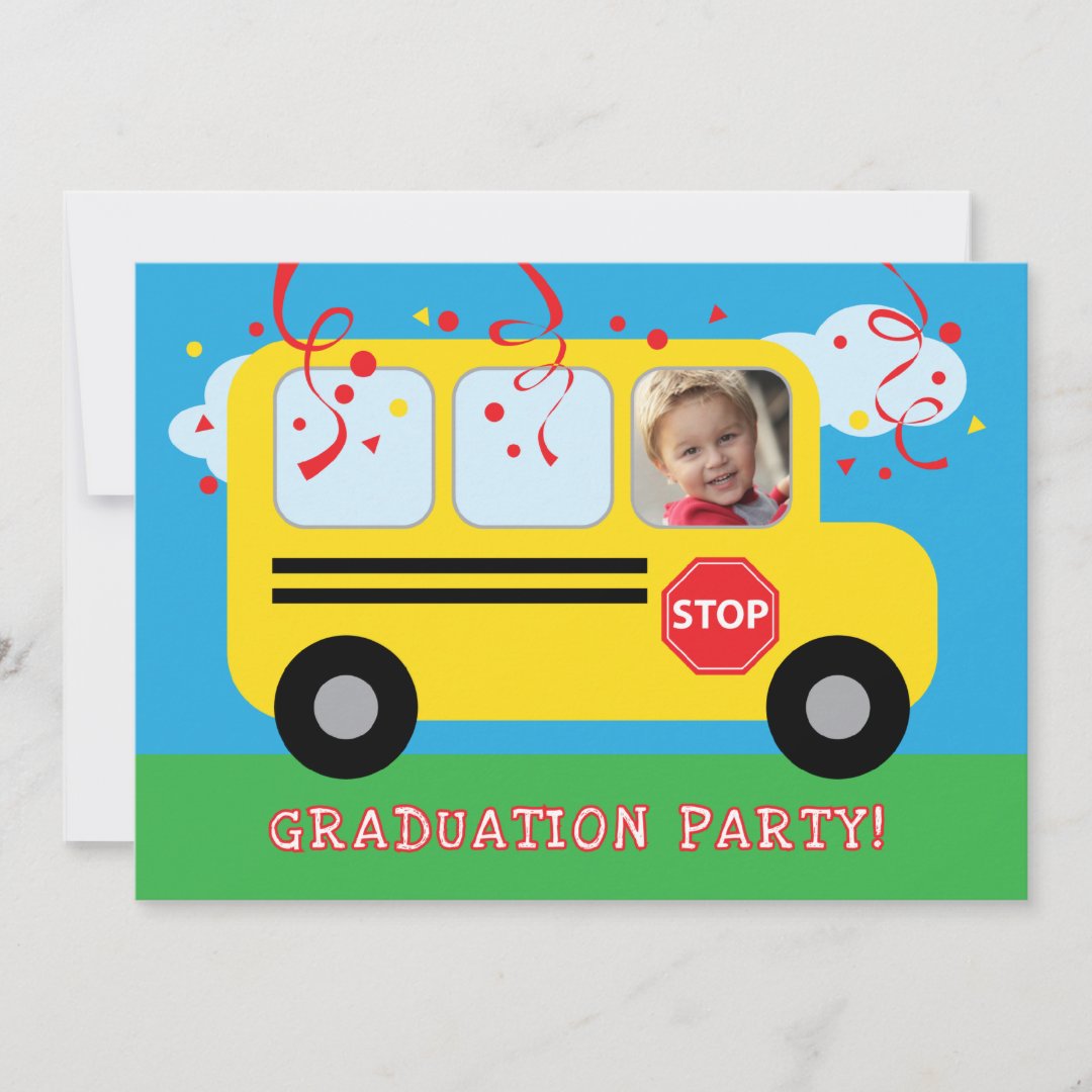 Kindergarten or Preschool Graduation Photo Invitat Invitation | Zazzle