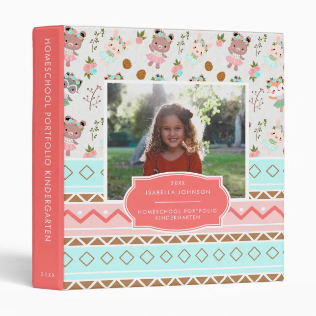 Kindergarten | Photo | Homeschool Portfolio Binder | Zazzle