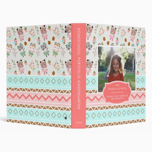 Kindergarten | Photo | Homeschool Portfolio Binder | Zazzle