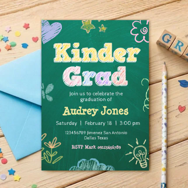 Kindergarten Preschool Graduation Invitation | Zazzle