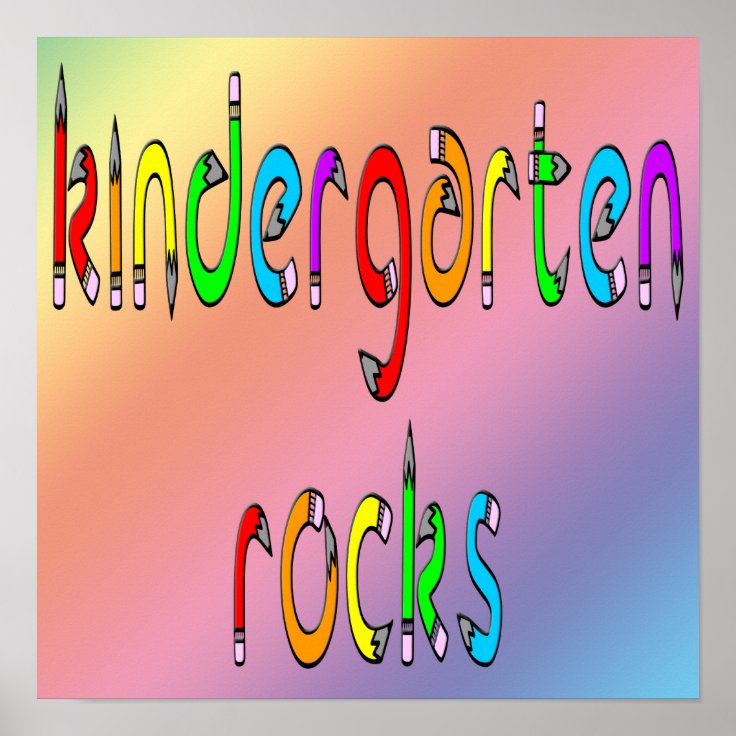 Kindergarten Rocks - Pencil Poster | Zazzle