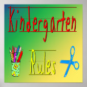 Kindergarten Rules Poster | Zazzle