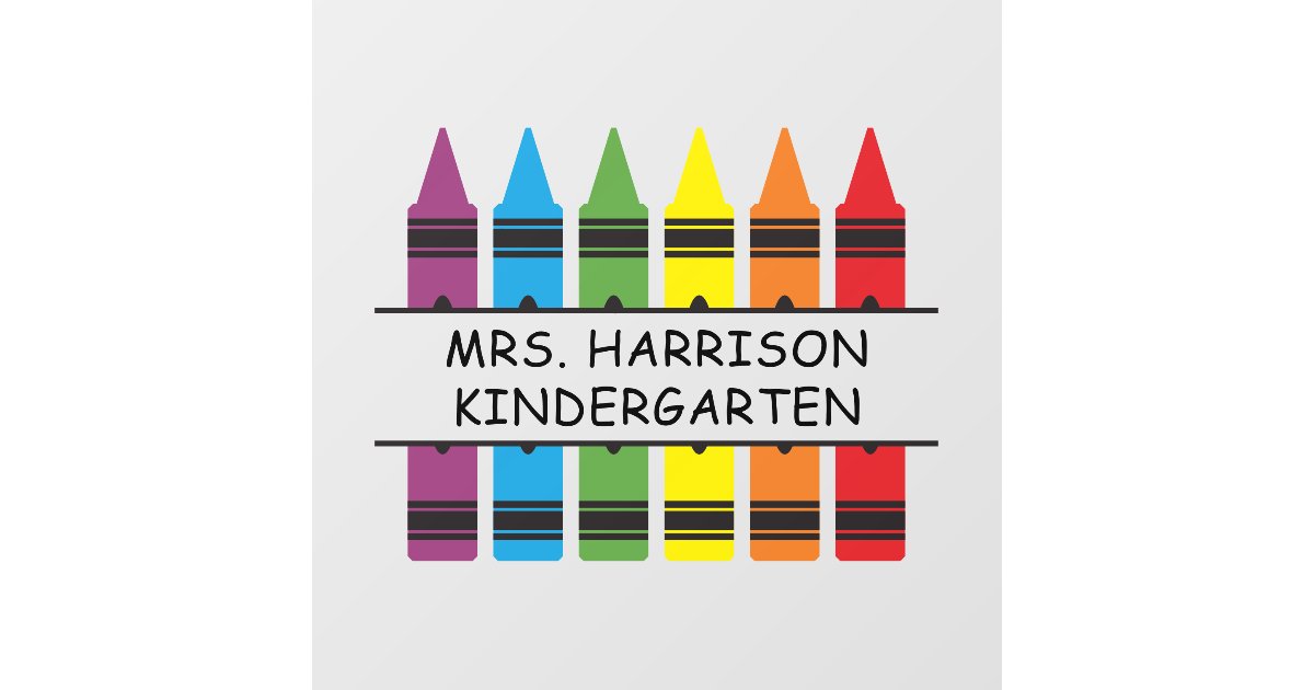 Kindergarten School Teacher Crayon Classroom Floor Decals | Zazzle