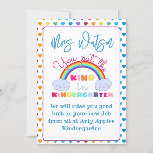 kindergarten Teacher appreciation gift CARD HOLDER | Zazzle