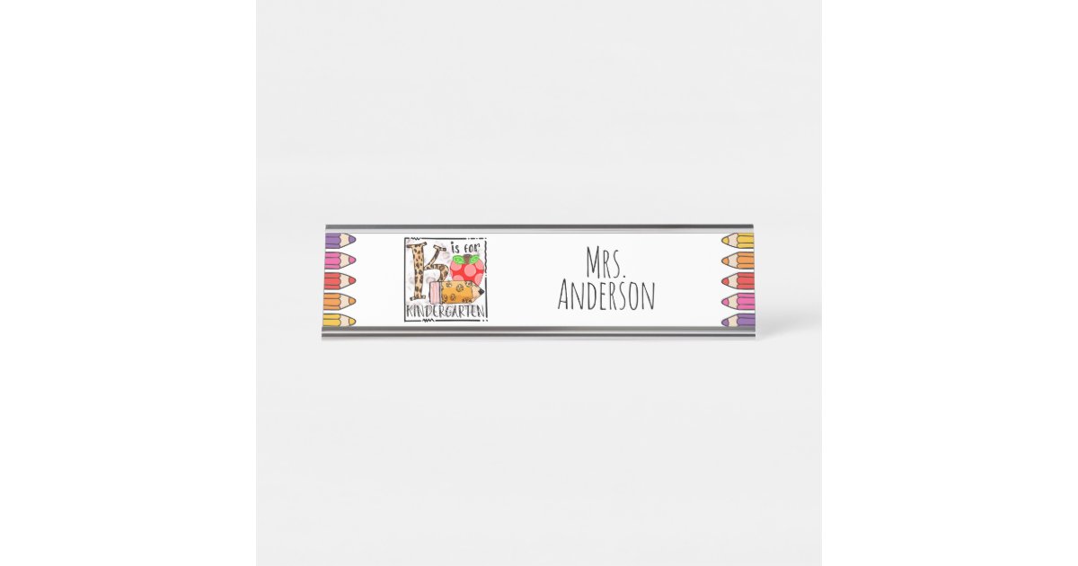 Kindergarten Teacher Desk Name Plate | Zazzle