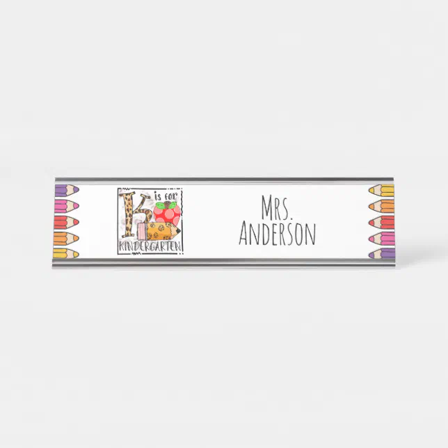 Kindergarten Teacher Desk Name Plate | Zazzle
