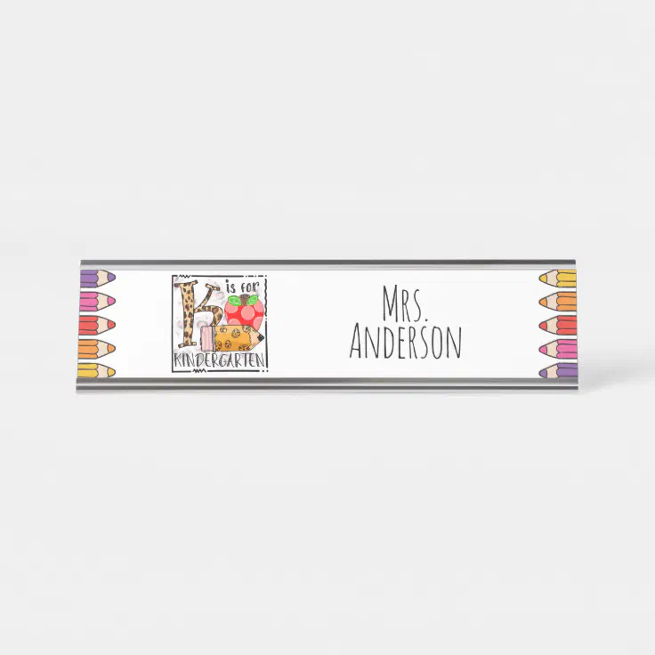 Kindergarten Teacher Desk Name Plate | Zazzle