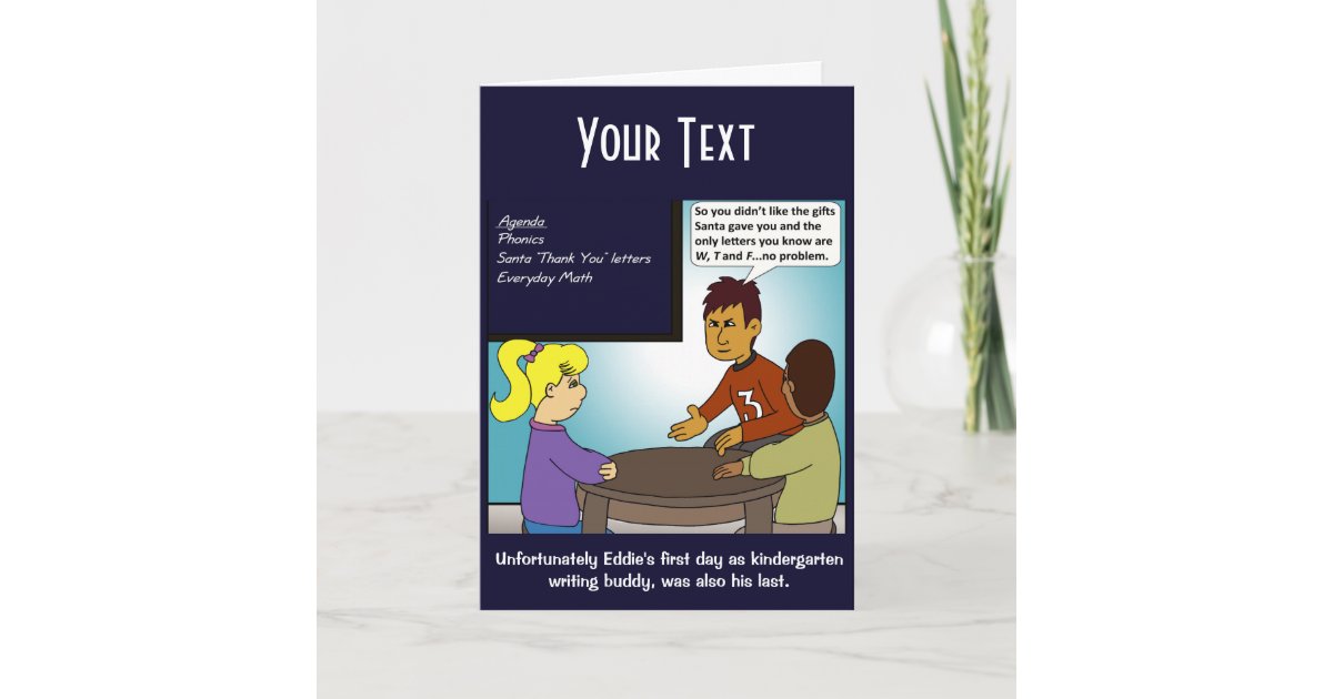 Kindergarten Thank you Letter Folded Greeting Card | Zazzle