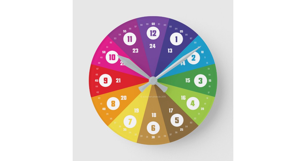 Kinderzimmeruhr Lernuhr Lehruhr Klassenzimmer Wand Round Clock | Zazzle