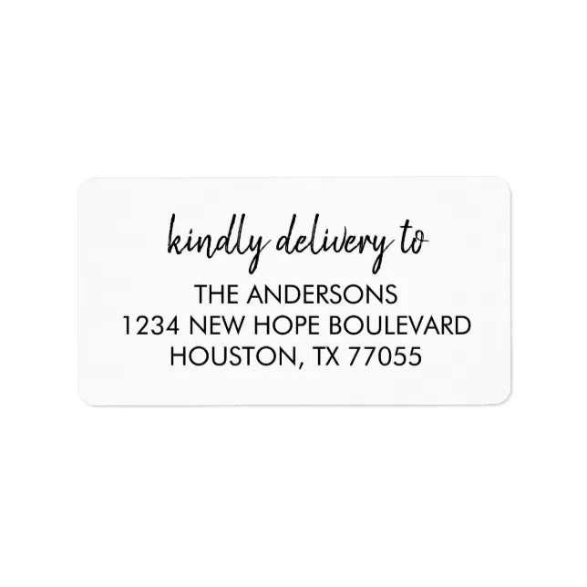 Kindly Deliver To Address Labels | Zazzle
