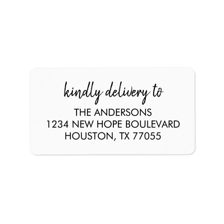 Kindly Deliver To Address Labels | Zazzle