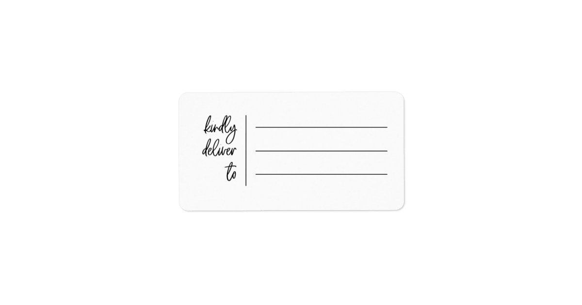 Kindly Deliver To Recipient Labels | Zazzle