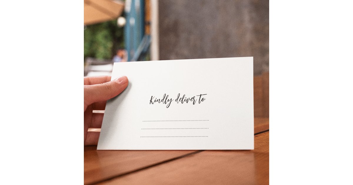 Kindly Deliver to Script Wedding Return Address Envelope | Zazzle