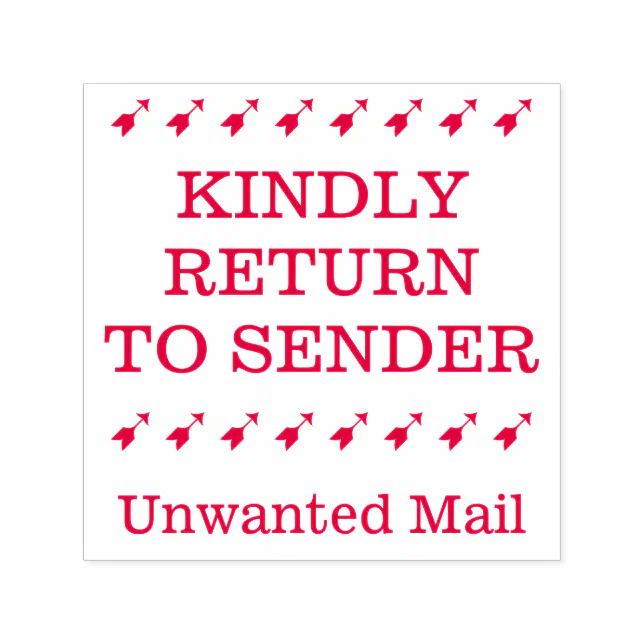 "KINDLY RETURN TO SENDER" Rubber Stamp | Zazzle