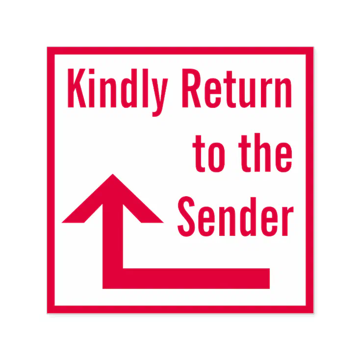 "Kindly Return to the Sender" + Arrow Rubber Stamp | Zazzle