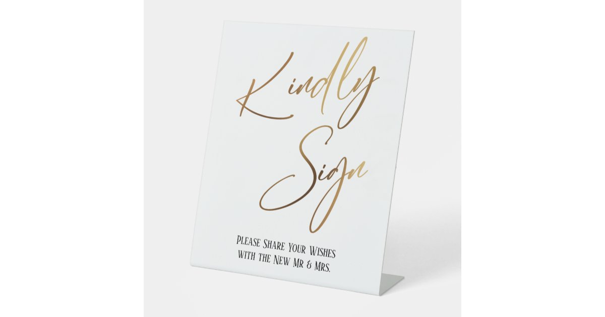 Kindly Sign Gold Handwriting Simple | Zazzle
