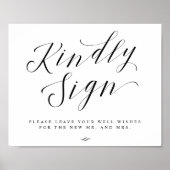 Kindly Sign Guestbook Well Wishes Elegant Wedding | Zazzle