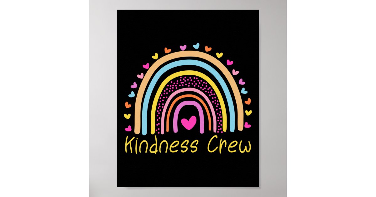 Kindness Crew Kindergarten Teacher Daycare Poster | Zazzle