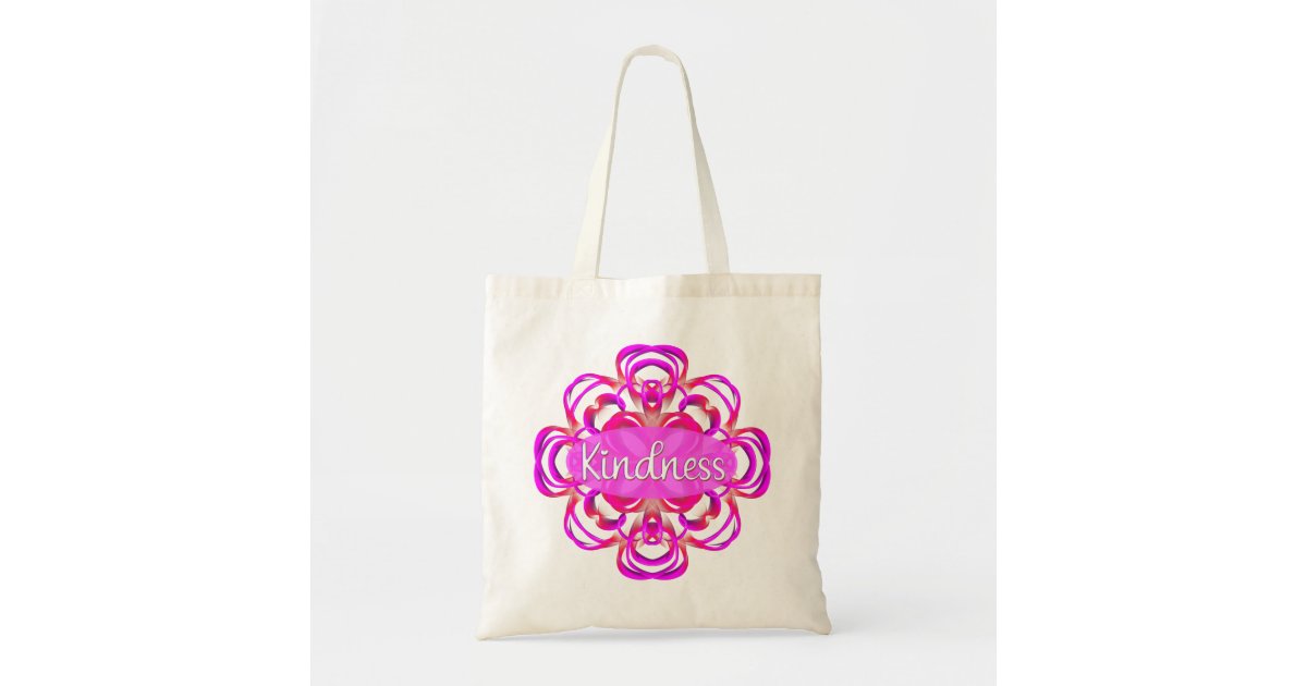 Kindness in Pink Mandala Tote Bag | Zazzle