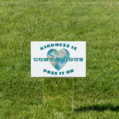 KINDNESS IS CONTAGIOUS Planet Earth Heart Green Sign | Zazzle