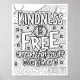 Kindness Is Free - Coloring Page Poster | Zazzle
