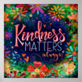 Kindness Matters Inspirational Classroom Poster | Zazzle