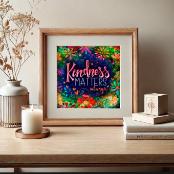Kindness Matters Inspirational Classroom Poster | Zazzle
