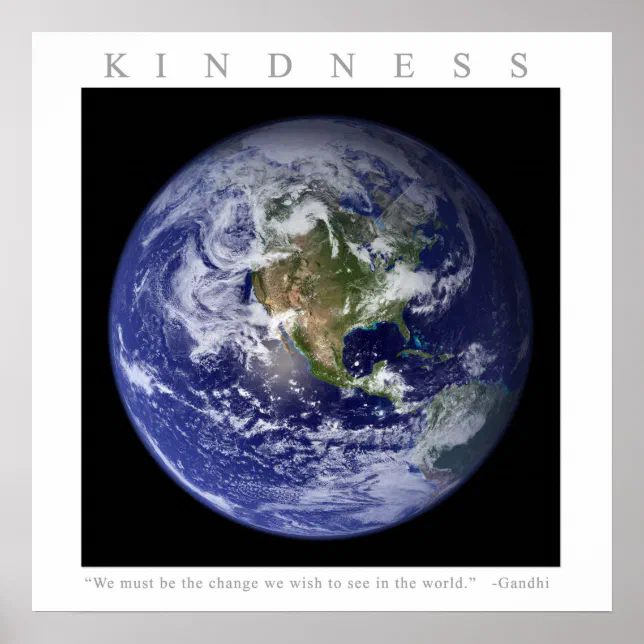 KINDNESS - Motivational Print w. Gandhi quote | Zazzle