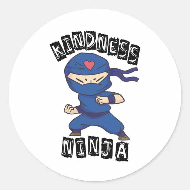 Kindness Ninja, Fight against Bullying Classic Round Sticker | Zazzle