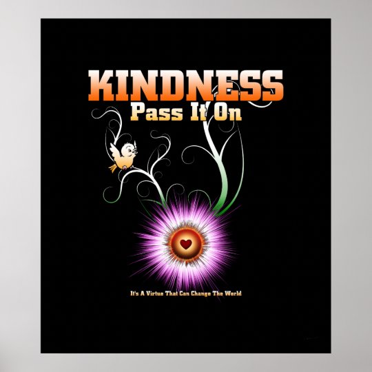 KINDNESS - Pass It On Archival Poster | Zazzle.com