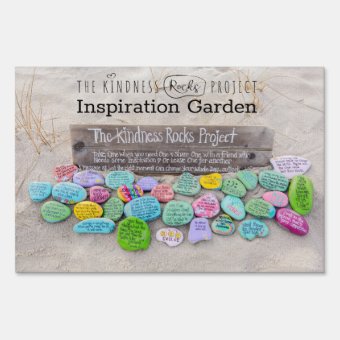 Kindness Rocks Inspiration Garden Sign | Zazzle