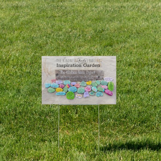 Kindness Rocks Inspiration Garden Sign | Zazzle.com