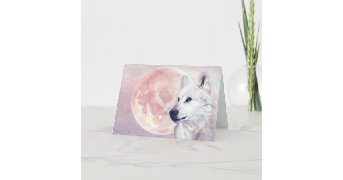 Kindred Spirits - Wolf and Moon Greeting Card | Zazzle