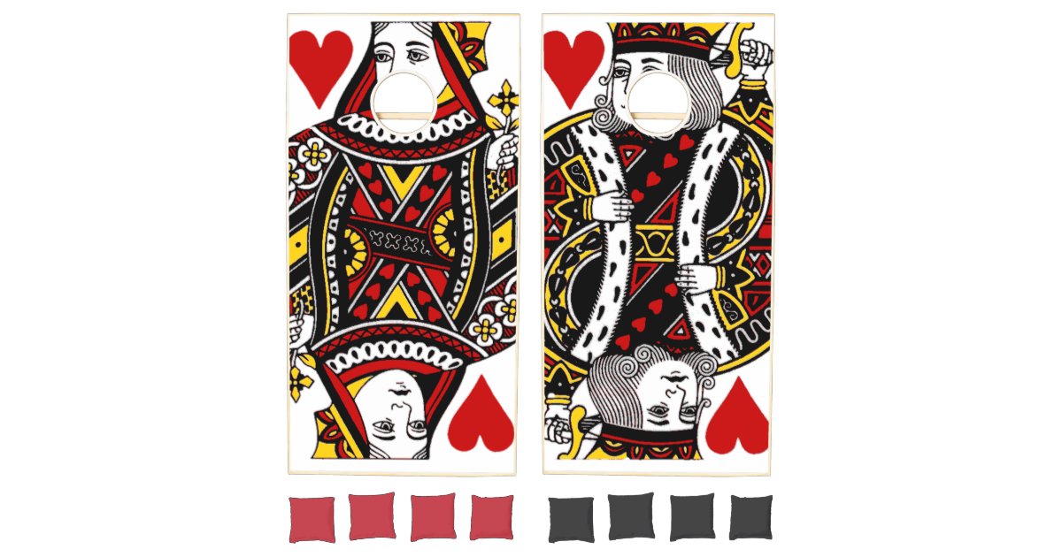 King and Queen of hearts Cornhole Set | Zazzle