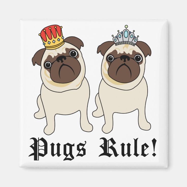 King and Queen Pug Magnets | Zazzle