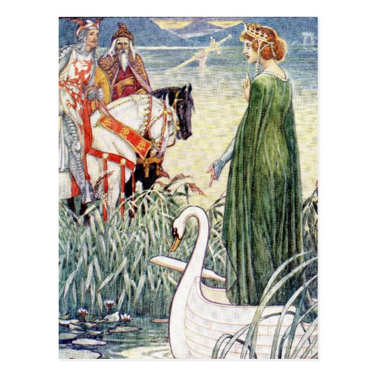 King Arthur and the Lady of the Lake Postcard | Zazzle.com