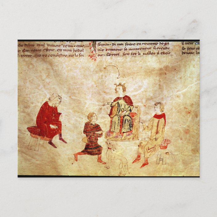 King Arthur on his Throne Surrounded Postcard | Zazzle.com