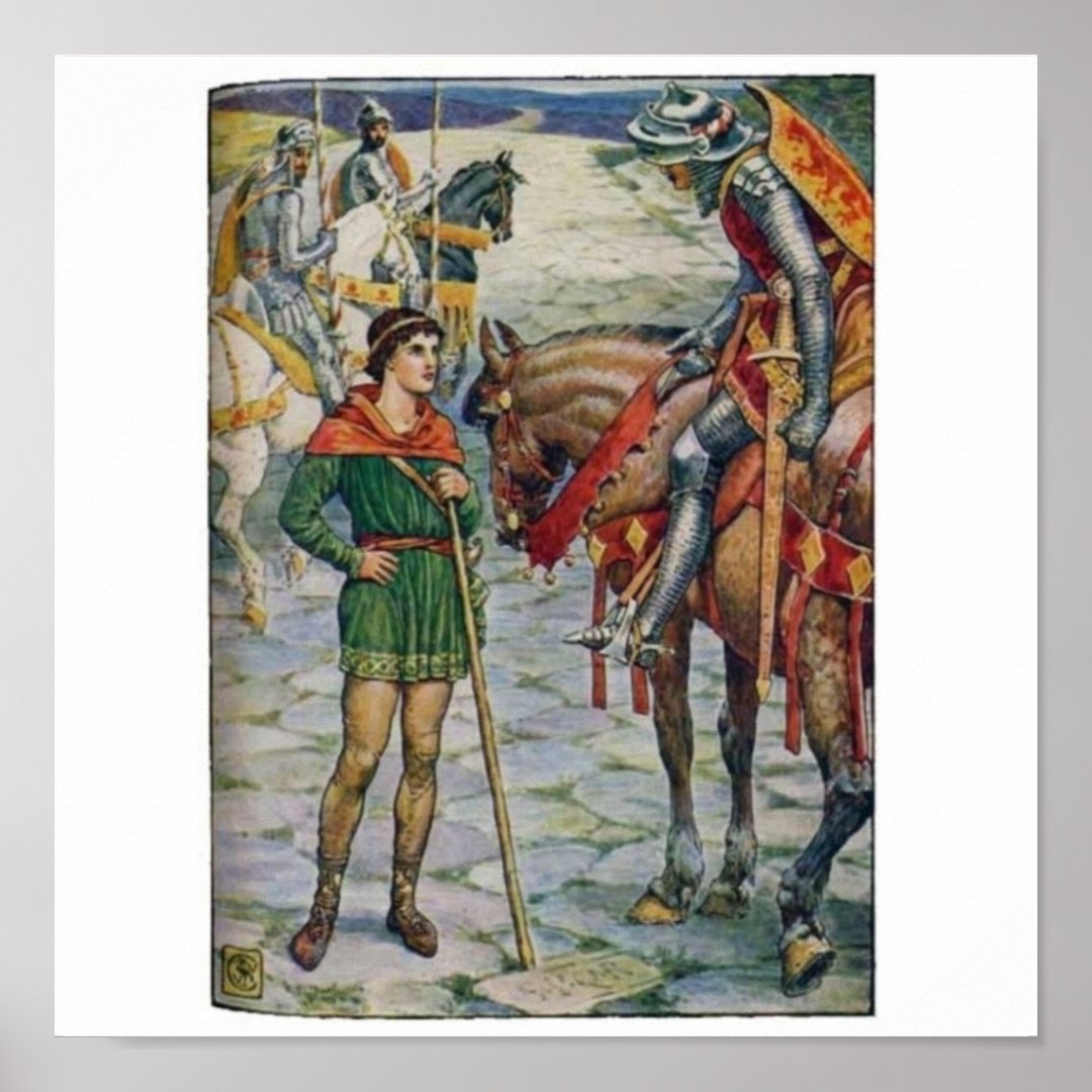 King Arthur Questions Percival Poster | Zazzle