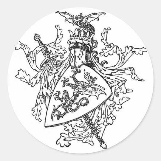 King Arthur's Coat of Arms Classic Round Sticker | Zazzle.com