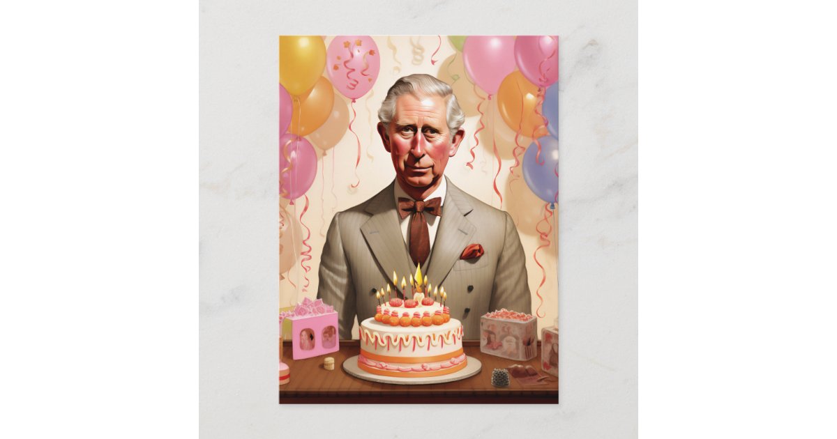 King Charles III Birthday Party Postcard | Zazzle