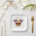 King Charles III Coronation Crown and Flags Paper Plates | Zazzle