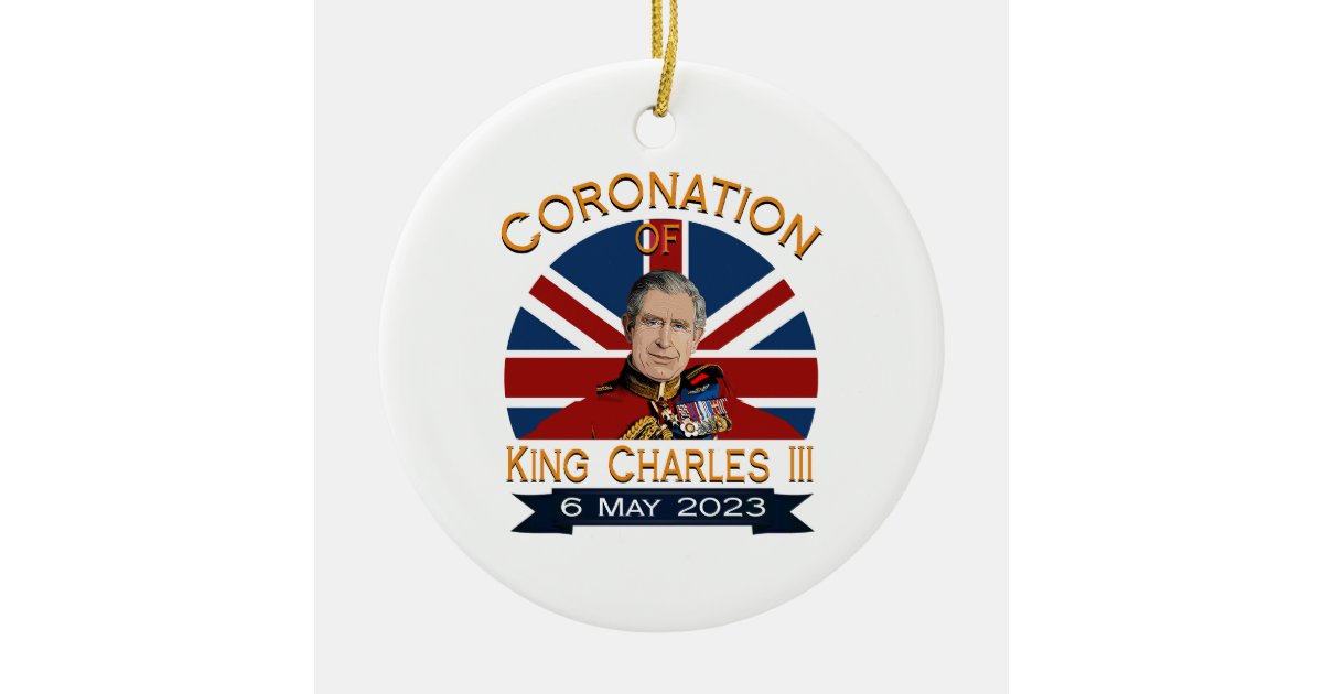 King Charles III Coronation Day - God Save The Kin Ceramic Ornament ...
