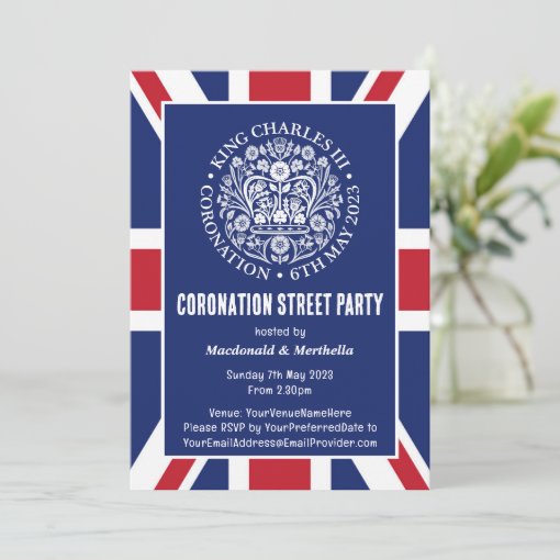 KING CHARLES III CORONATION Street Party Invitation | Zazzle