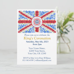 King Charles III Coronation UK Flag Personalized Invitation | Zazzle