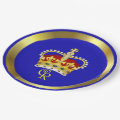 King Charles III Monogram and Crown Paper Plate | Zazzle