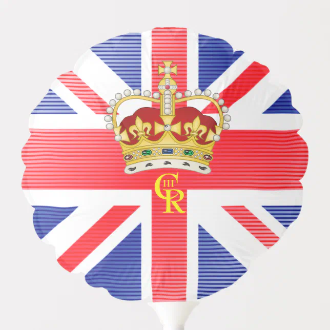 King Charles III Monogram Flag and Crown Balloon | Zazzle