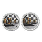 Black king white queen chess pieces cufflinks | Zazzle.com
