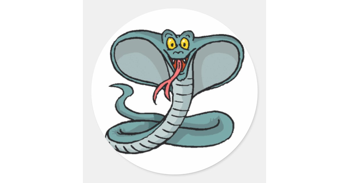 King Cobra Classic Round Sticker | Zazzle