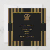 King Crown Mans Black Gold Birthday Party Invitation | Zazzle